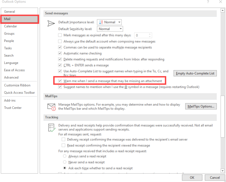 Attachment Reminder in Outlook 365 » TRACCreations4E
