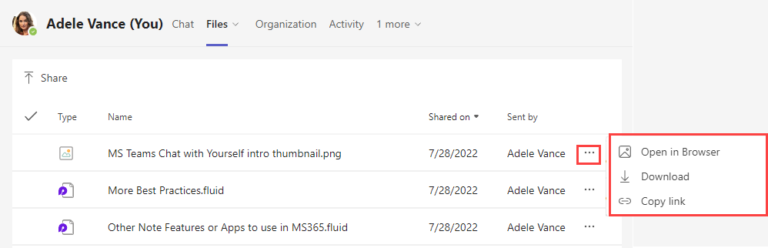 Chat with Self in Microsoft Teams » TRACCreations4E
